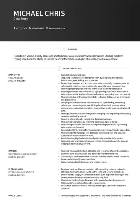 Data Entry Resume Examples And Templates