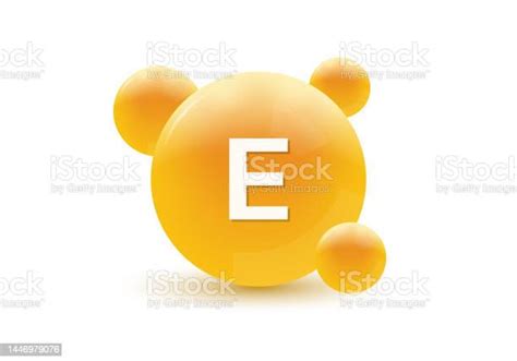 비타민 E 3d 아이콘입니다 원형 드롭 캡슐 또는 알약은 흰색 배경에 격리되어 있습니다 분자 거품 디자인 벡터 그림입니다 비타민 E에 대한 스톡 벡터 아트 및 기타 이미지