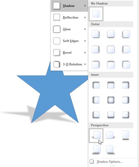 Apply Shadow Effects To Shapes In PowerPoint 2016 For Windows