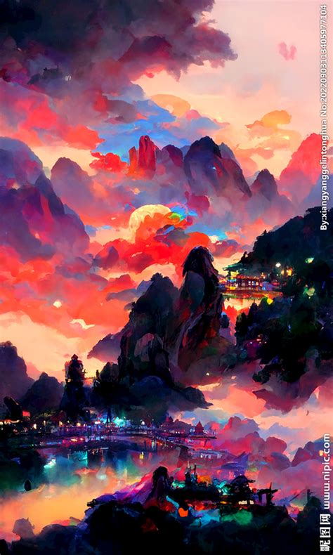 黄山风景区插画设计图 风景漫画 动漫动画 设计图库 昵图网