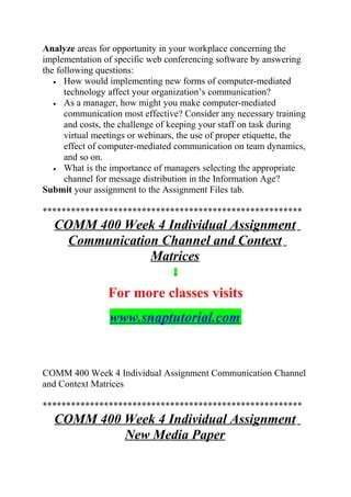 Comm Enhance Teaching Snaptutorial
