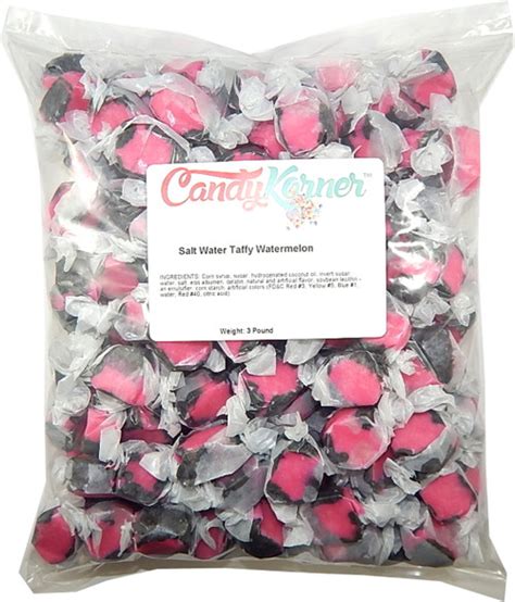 Salt Water Taffy Watermelon Flavored 3 Pound 48 Oz Candykorner