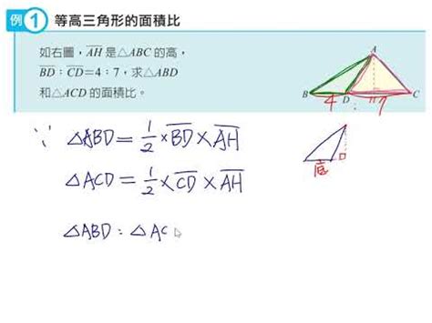 解題等高三角形的面積比 數學 均一教育平台