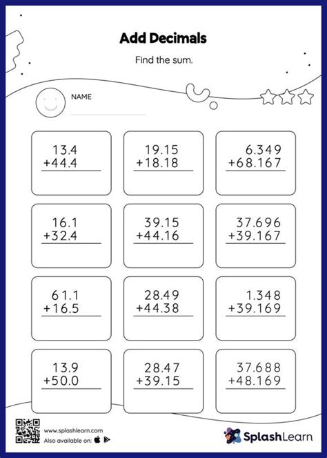 Decimal Operations Worksheets For Th Graders Online Splashlearn Worksheets Library