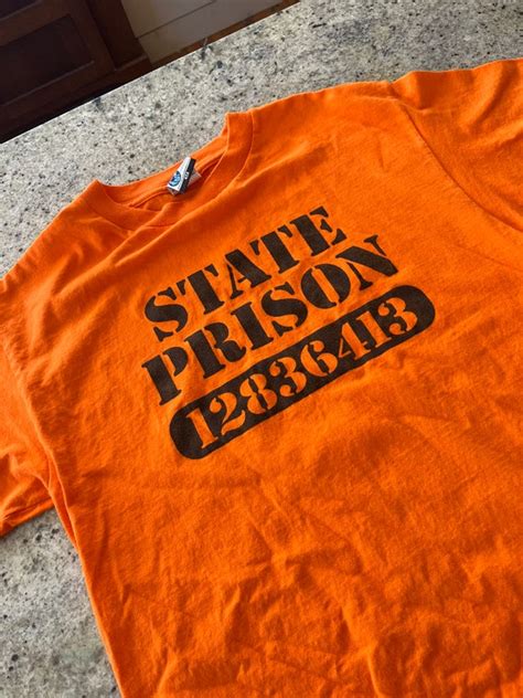 Vintage State Prison T Shirt Uniform Size Medium 1283 Gem