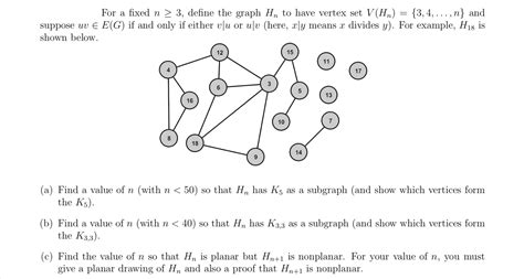 Solved N For A Fixed N 3 Define The Graph H To Have Chegg Com