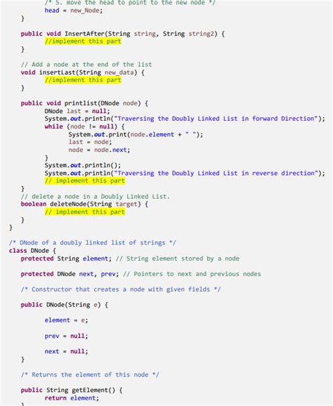Solved Package Linkedlistlab Public Class Doublylinked