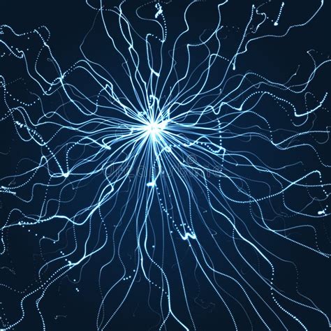 Abstract Science Or Technology Background Array With Dynamic Particles