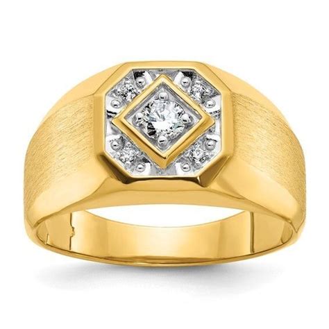 16ctw Natural Diamond Cluster Mens Ring Satin And High Polished 14k