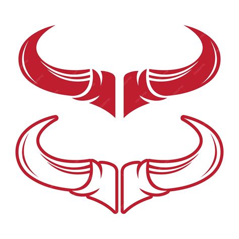 Logo De Corne De Taureau Et Application Dicônes De Modèle De Symbole Vecteur Premium