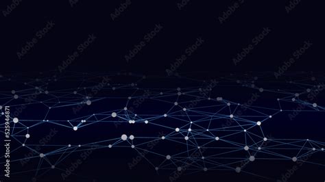 Vector Dynamic Wave Of Particles Abstract Futuristic Background Big Data Visualization Stock