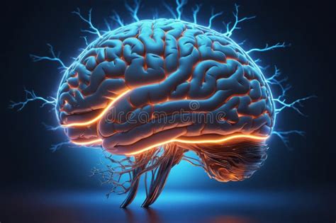 Scientifical Illustration Of Human Brain Stock Illustration