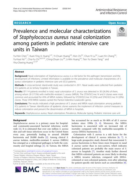 Pdf Prevalence And Molecular Characterizations Of Staphylococcus