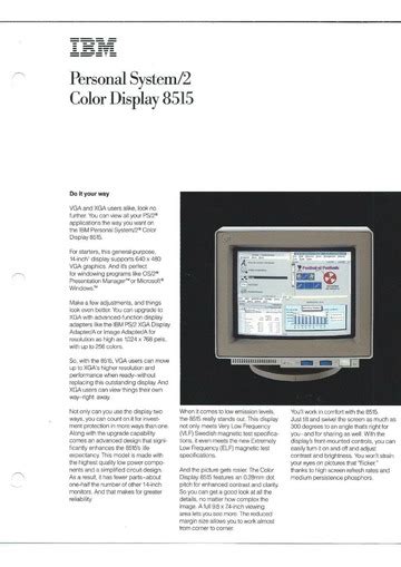 Ibm Ps 2 Color Display 8515 Brochure Ibm Free Download Borrow And