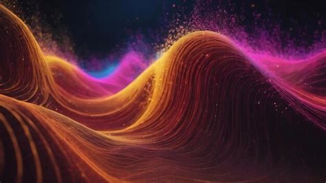 Premium AI Image Wave Of Particles Digital Wave Background Concept