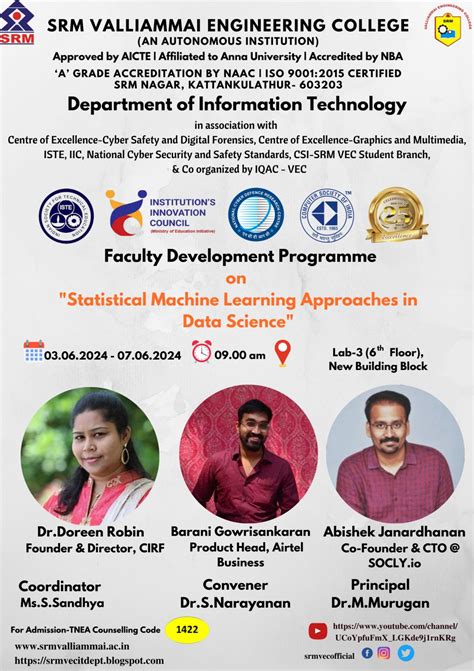 Five Days Fdp On Statistical Machine Learning Approaches In Data