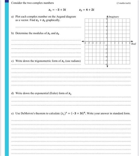 Solved 2 Markscach Consider The Two Complex Numbers 2