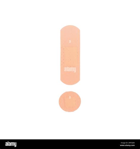 Exclamatory Mark Make Bandage White Background Stock Photo Alamy