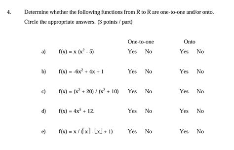 Solved Determine Whether The Following Functions From R Chegg