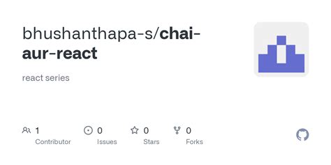github bhushanthapa s chai aur react react series