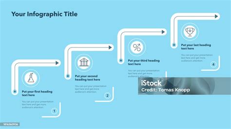 Modern Stairs Process Template With Four Stages Blue Version Stock