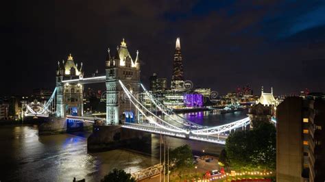 Speeded Up Footage Over The Famous Tower Bridge In London United Kingdom Stock Video Video Of