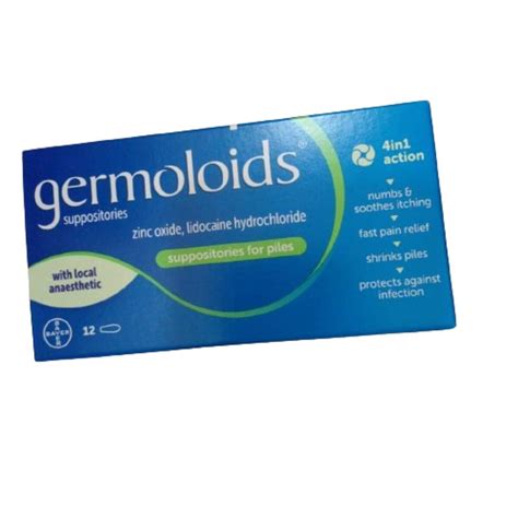 Germoloids Suppositories Piles Relief 12 Suppositories Asset Pharmacy