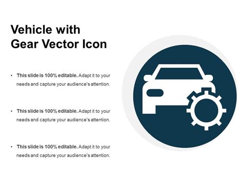 Vehicle With Gear Vector Icon Ppt PowerPoint Presentation Pictures Portfolio PDF