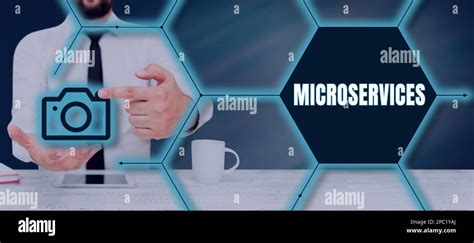 Sign Displaying Microservices Word For Software Development Technique
