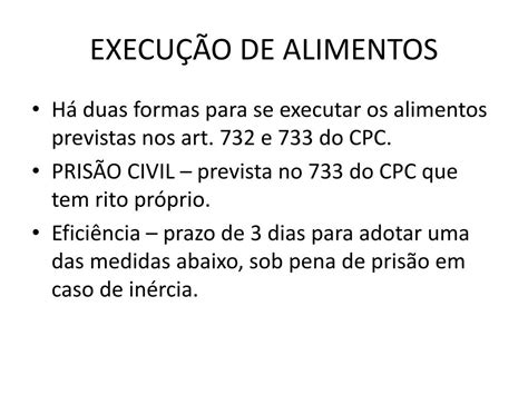 PPT EXECUÇÃO DE ALIMENTOS PowerPoint Presentation free download ID