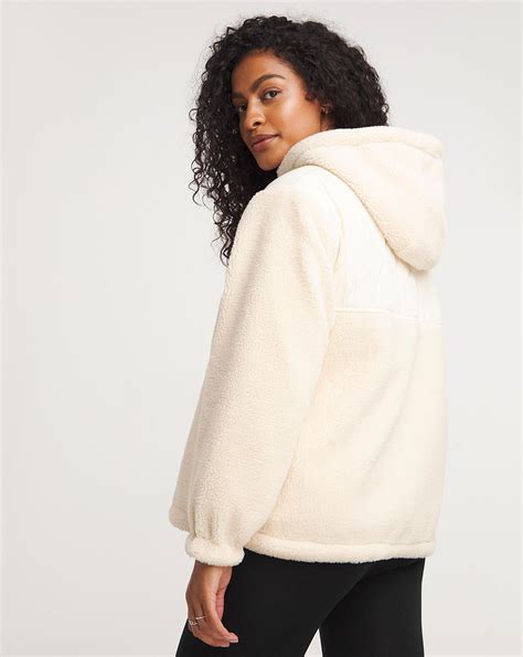Full Zip Hybrid Borg Fleece Jacket Fashion World
