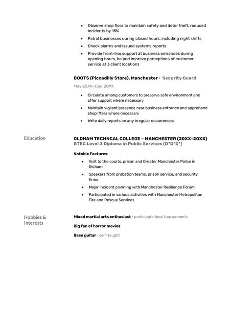 Security Officer Cv Template Example And Writing Tips