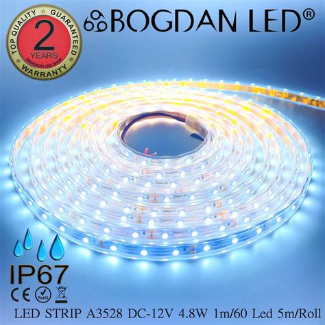 Led Strip A3528 60 9000k Dc 12v 4 8w 1m Ip67 ยี่ห้อbogdan Led แอลอีดีไฟ