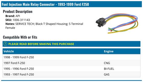 Ford F Fuel Injection Main Relay Connector Api