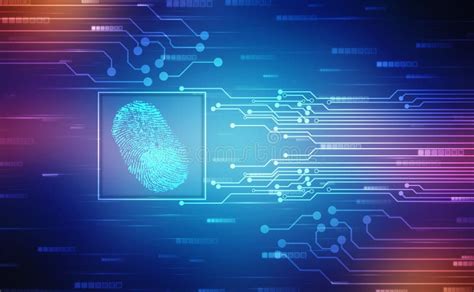 Abstract Security System Concept With Fingerprint On Technology