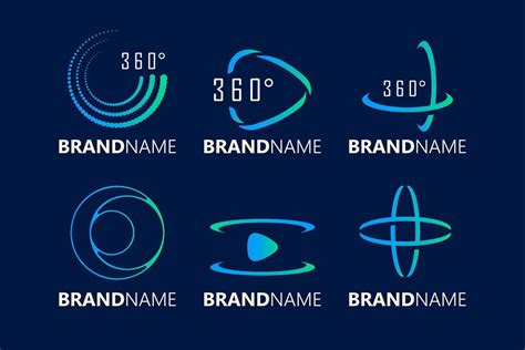 360 Degree Technology Logo Set 7892671 Vector Art At Vecteezy
