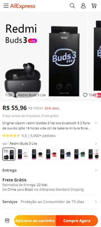 Xiaomi Redmi Buds Lite INTERNACIONAL Canaltech Ofertas