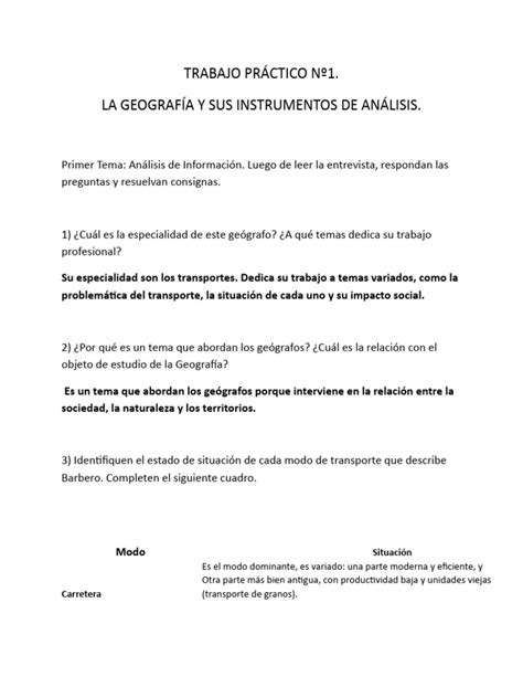 1er Trabajo Práctico Geogrfia Mastantuono Pdf Transporte Economias