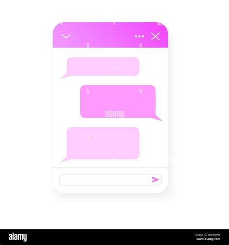 Chat Bot Screen Template Life Chat Pop Up Window With Empty Message Bubbles Virtual Assistant