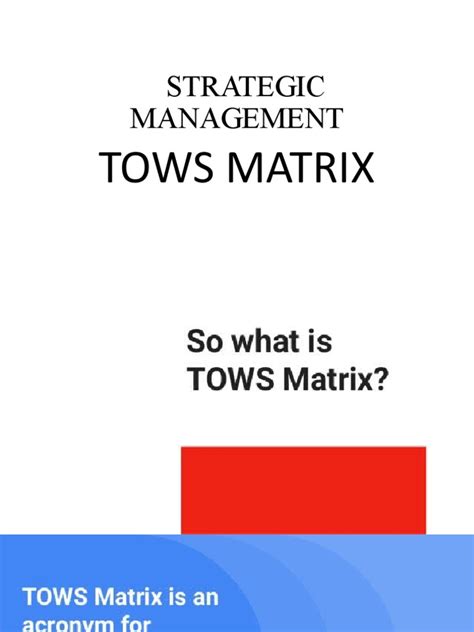 Tows Matrix Pdf