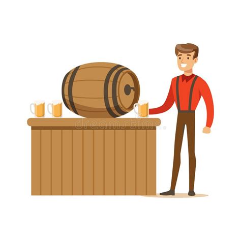 Smiling Man In A Bavarian Traditional Costume Pouring Beer Into Glass