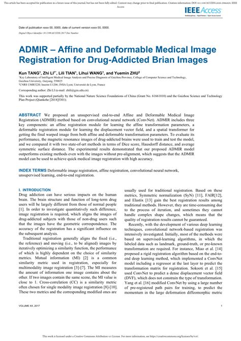 Pdf Admir Affine And Deformable Medical Image Registration For Drug