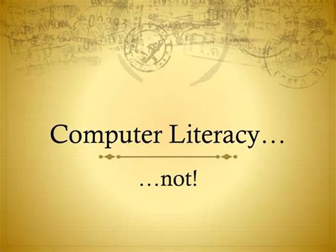 PPT Computer Literacy PowerPoint Presentation Free Download ID 2871698