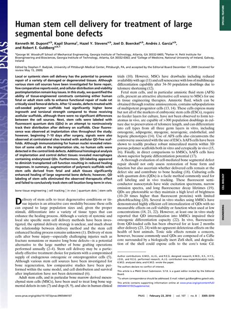 Pdf Human Stem Cell Delivery For Treatment Of Large Segmental Bone