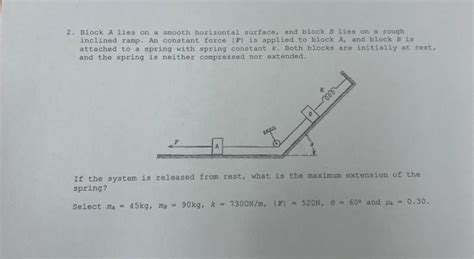 Solved Block A Lies On A Smooth Horizontal Surface And Chegg