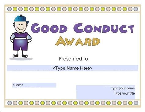 Good Conduct Certificate Template 6 Templates Example For Good Conduct