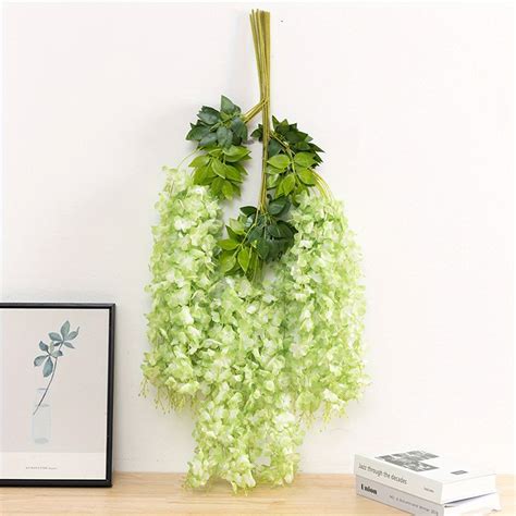 10 Stems Purple Wisteria Hanging Flowers 3 6ft Piece Fake Wisteria
