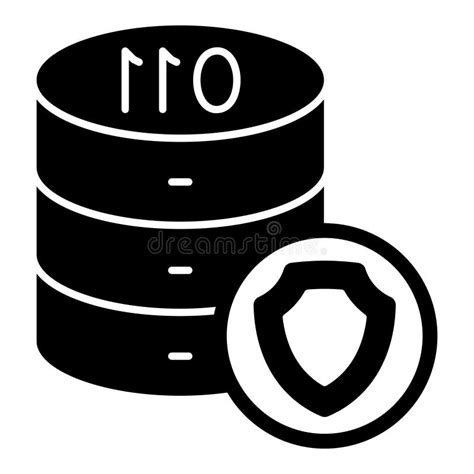 Hard Disks Array With Emblem Solid Icon Data Protection Concept Vector Graphics Stock Vector