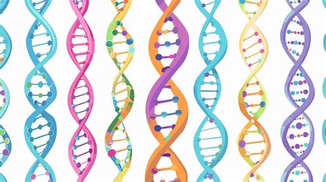 Dna Spirals Seamless Pattern Genetics Helix Background Premium Ai