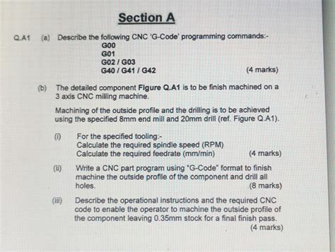 Solved Section A Q A A Describe The Following Cnc Chegg